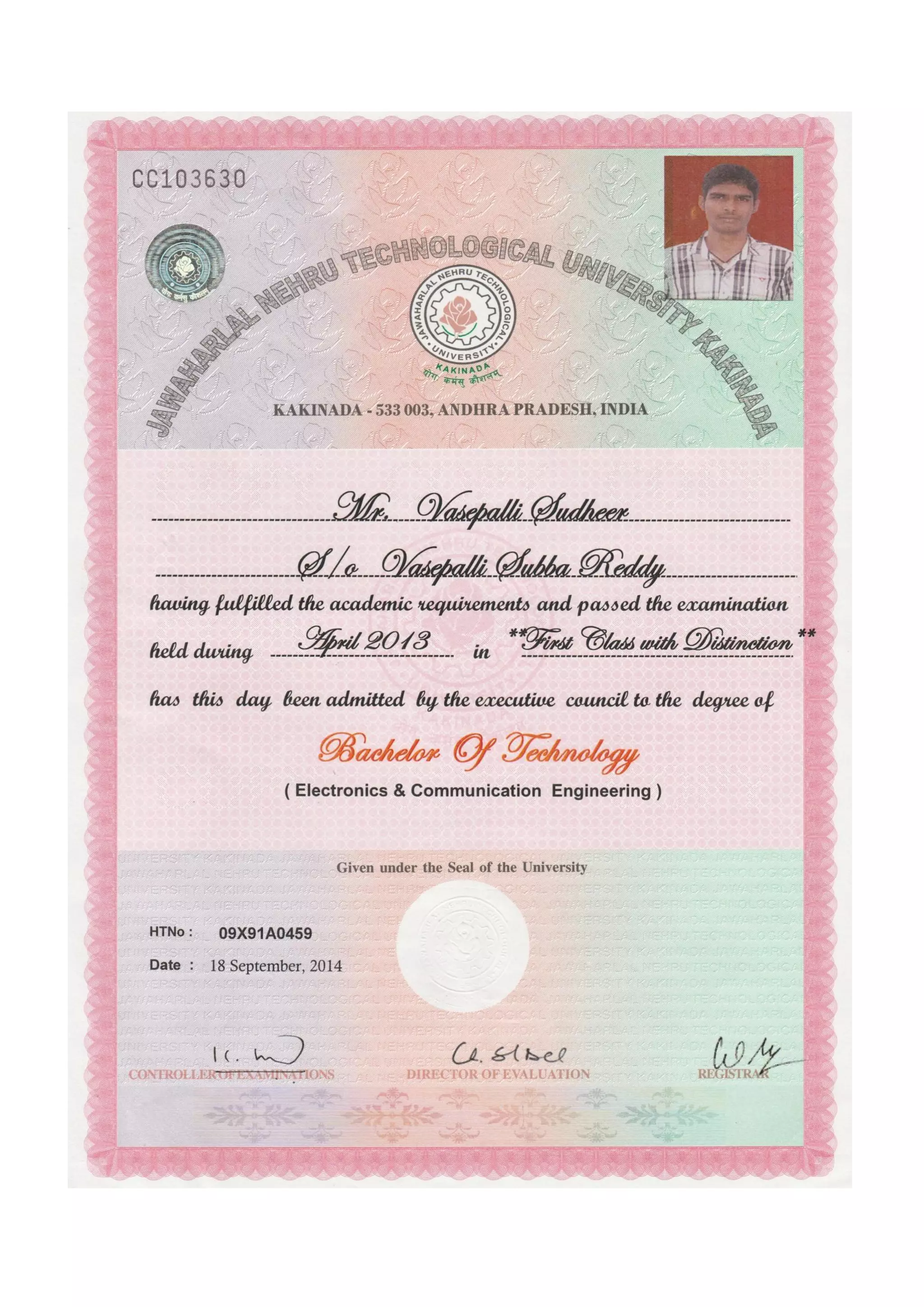 B.Tech Transcripts | PDF