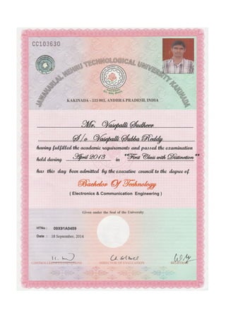 B.Tech Transcripts | PDF