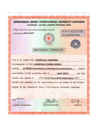 B.Tech Transcripts | PDF