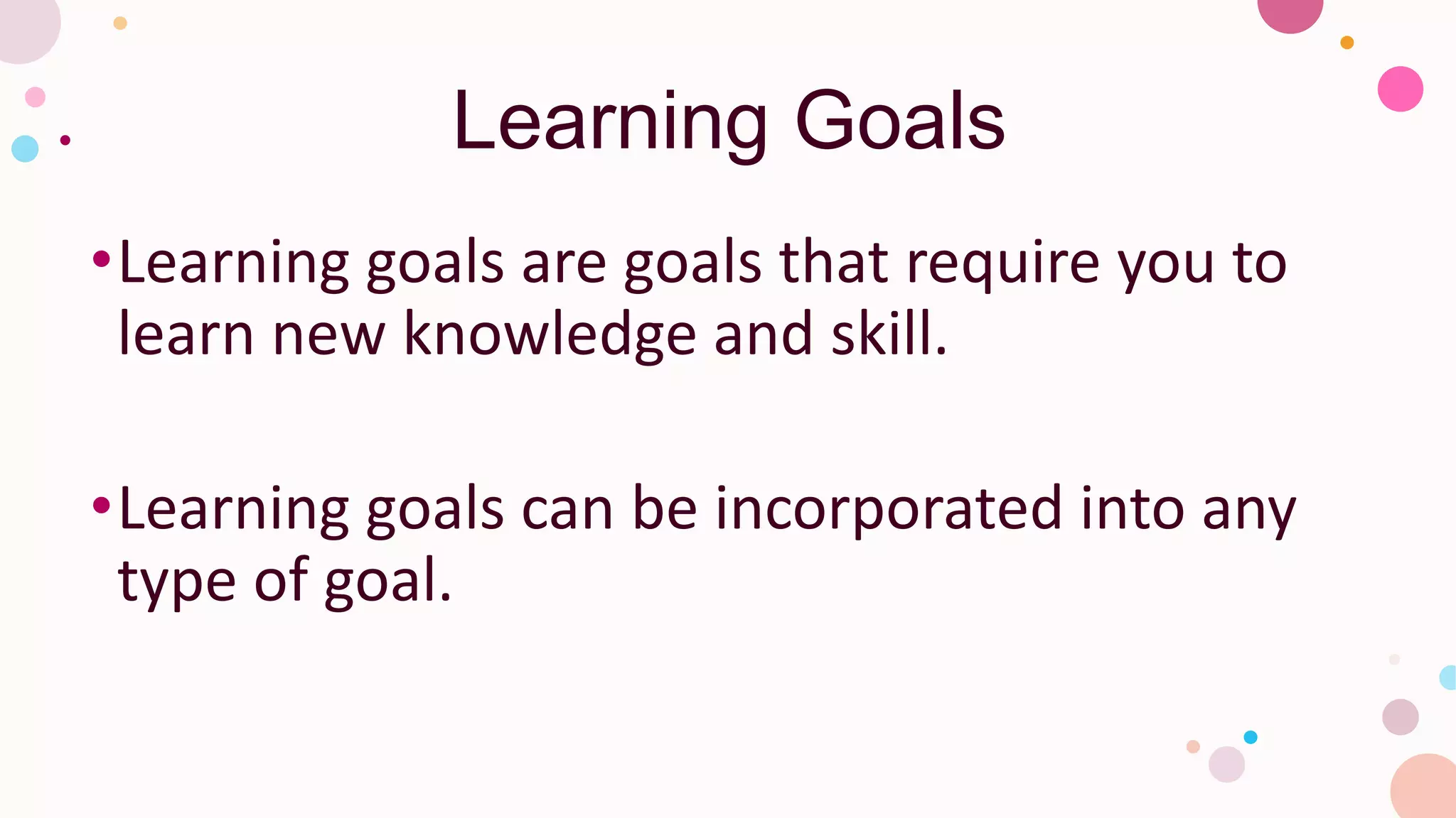 9 different types of goals you should set | PPTX