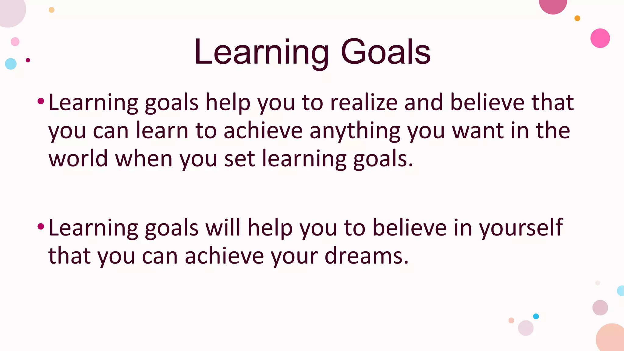 9 different types of goals you should set | PPTX