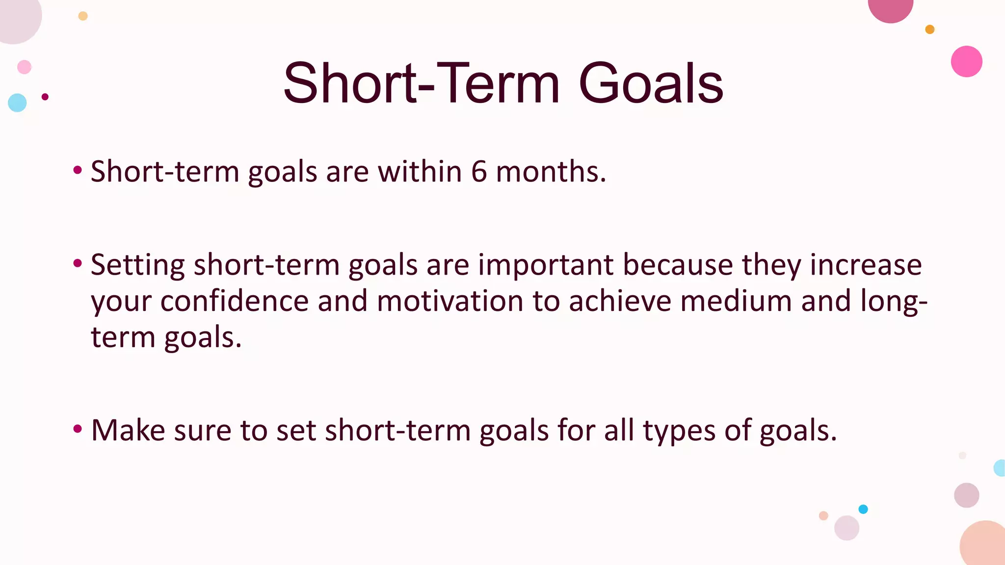 9 different types of goals you should set | PPTX