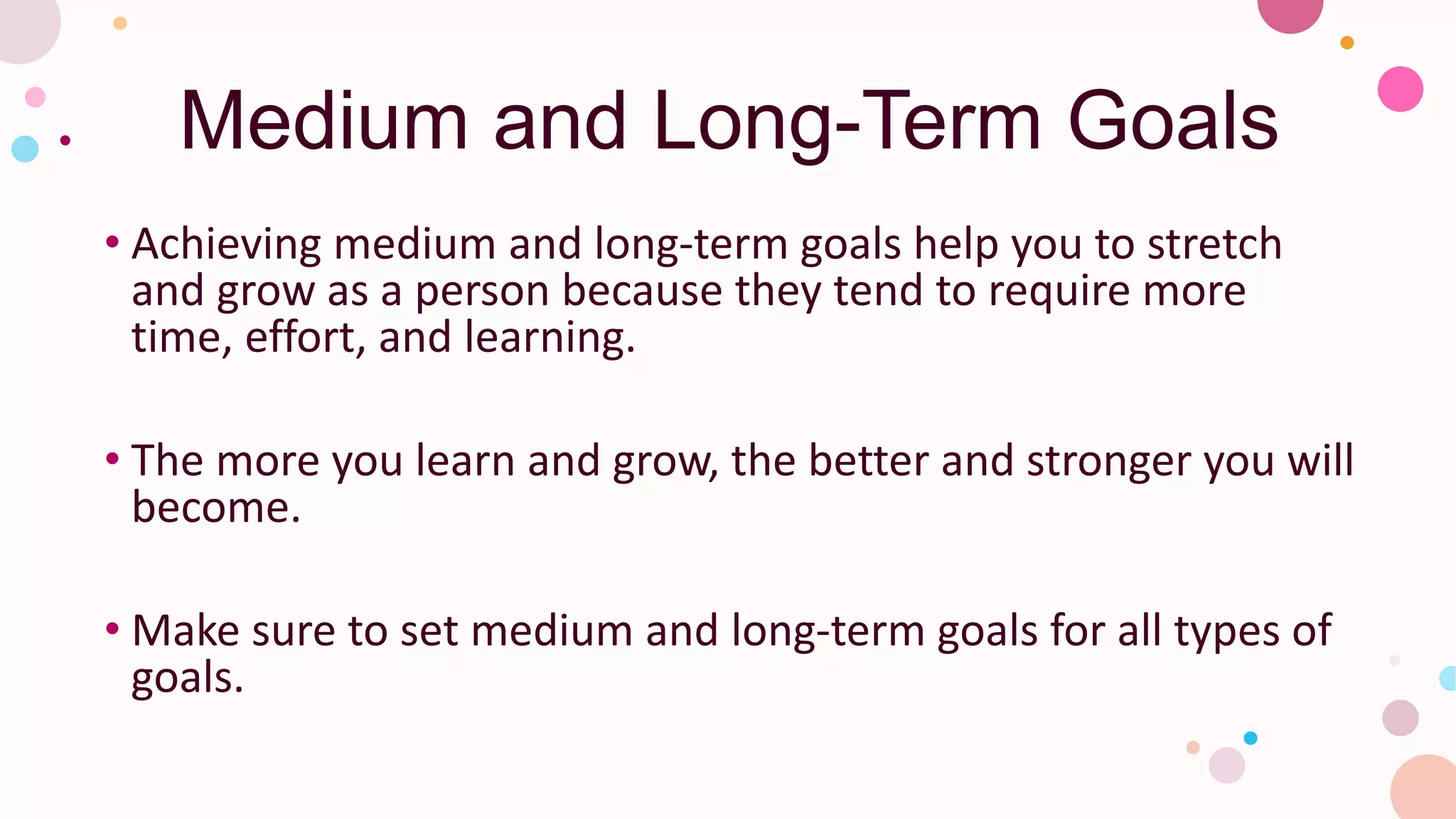 9 different types of goals you should set | PPTX