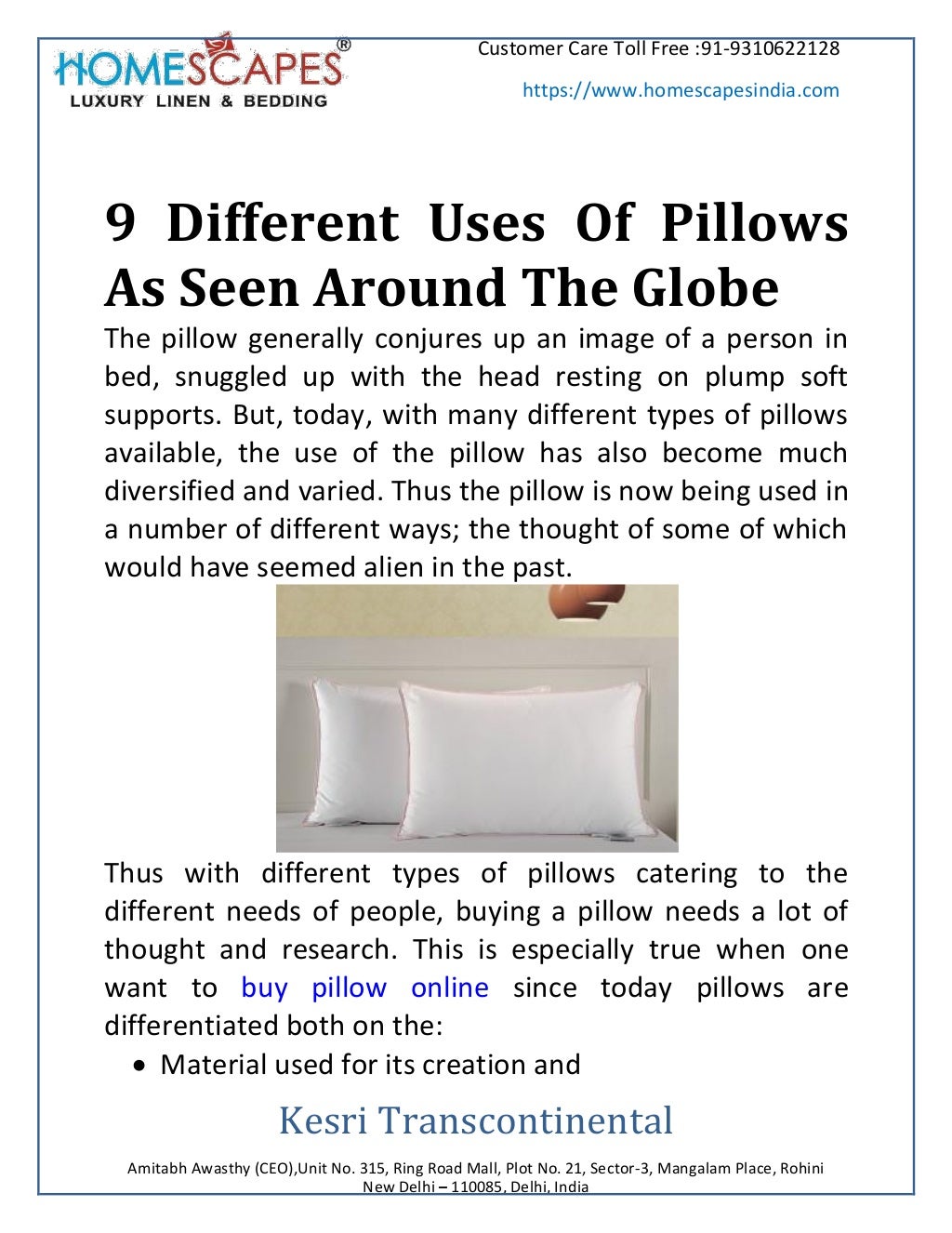 9 different uses of pillows as seen around the globe