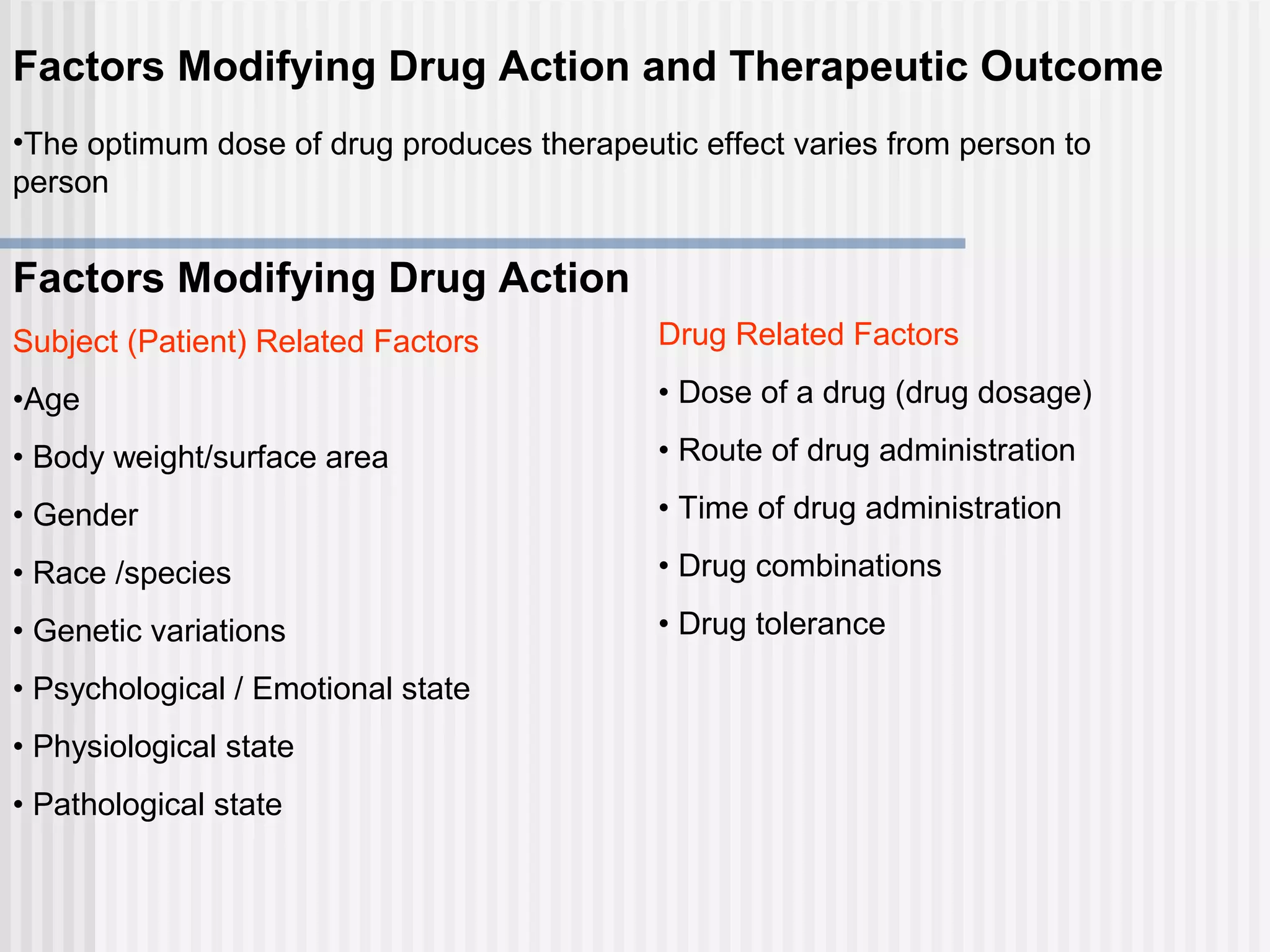 Factors modifying drug actionsvpp | PPT