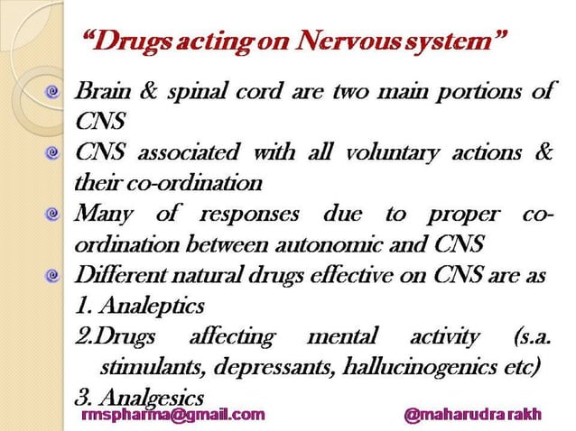 9e. drugs acting on nervous system | PPT
