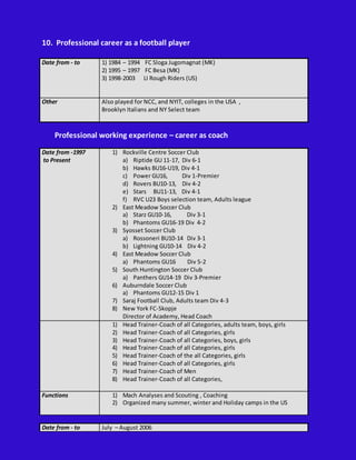 Final Football CV | PDF