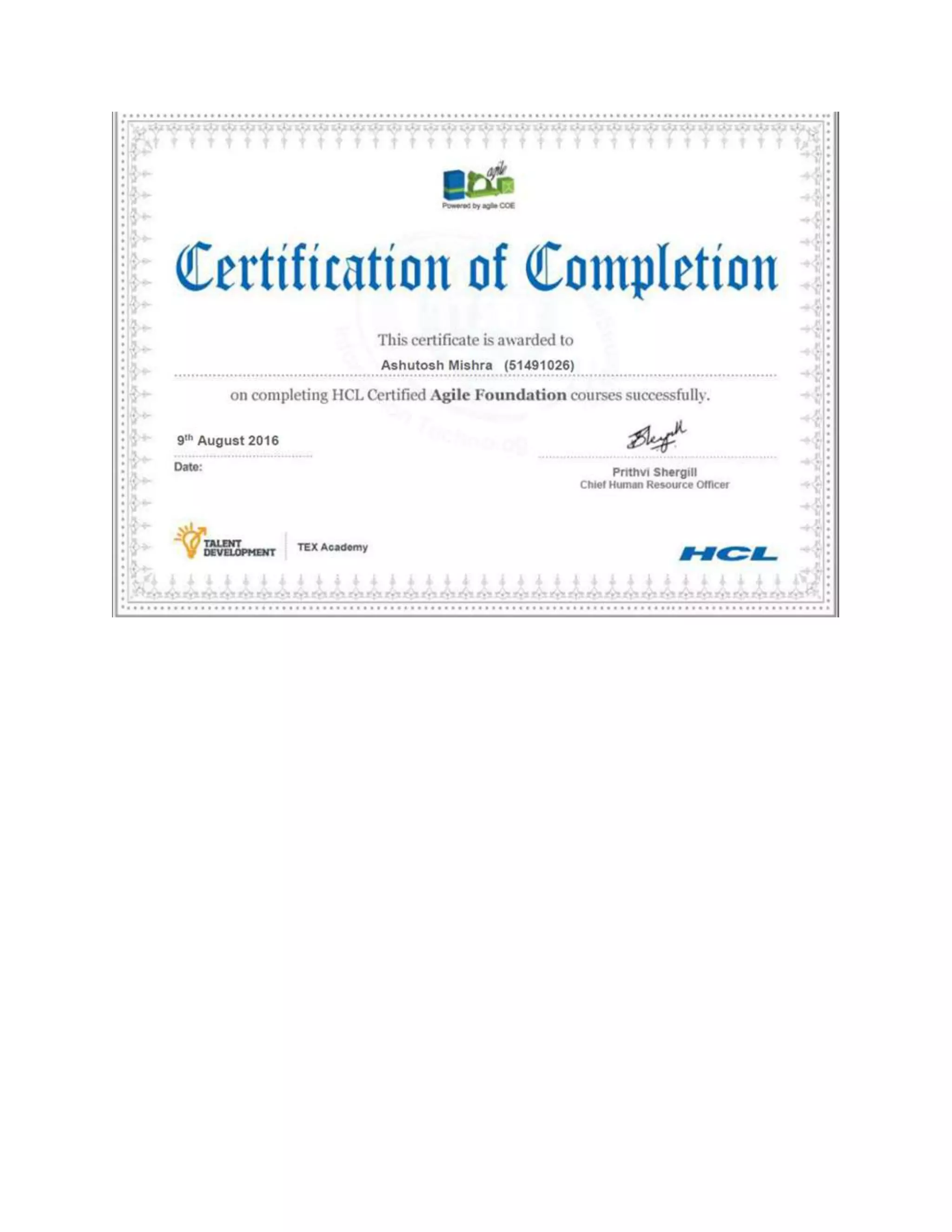 Agile Foundation Certificate Docx