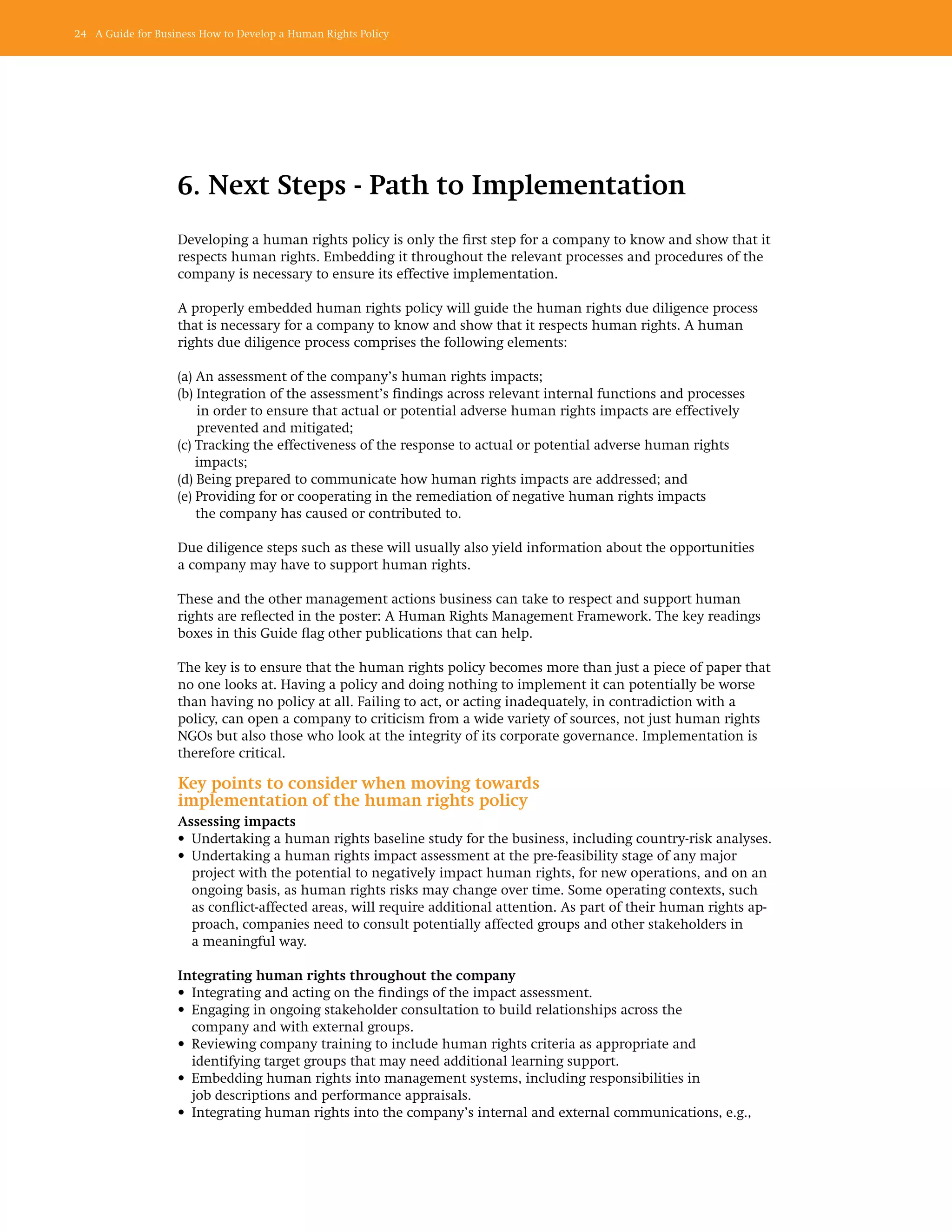 DevelopHumanRightsPolicy_ON BUSINESS AND HUMAN RIGHTS. | PDF