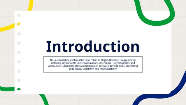 The Four Pillars of Object-Oriented Programming | PPTX