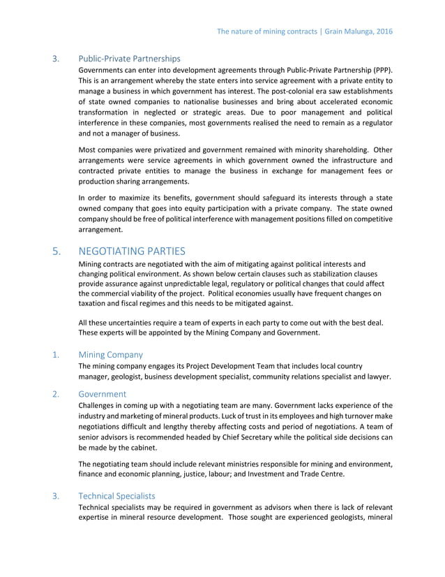 THE NATURE OF MINING CONTRACTS | PDF | Commodities | Economy