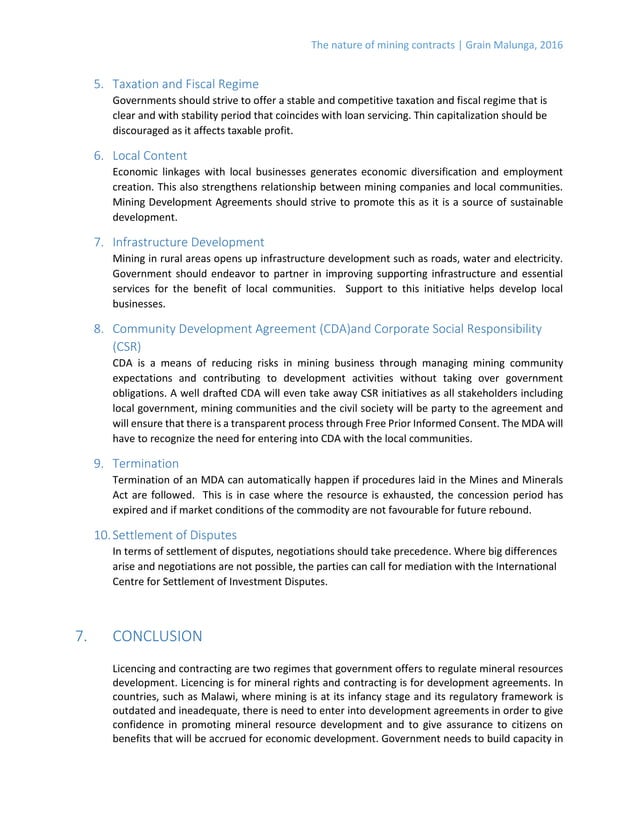 THE NATURE OF MINING CONTRACTS | PDF | Commodities | Economy