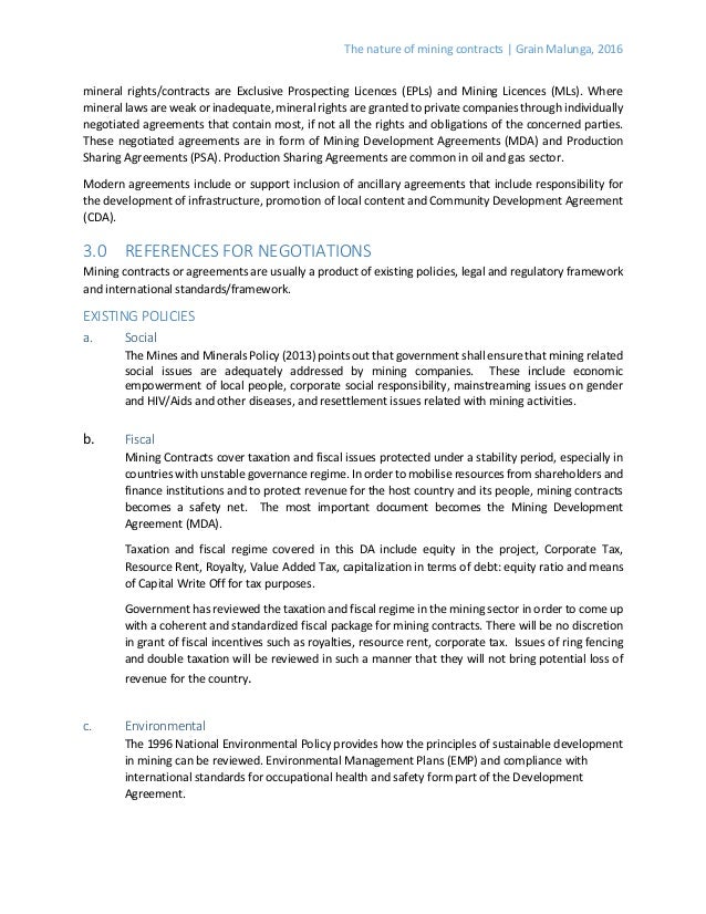 The Nature Of Mining Contracts
