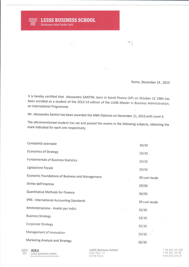 MBA_Transcript of records | PDF