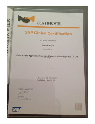 sap fi certification copy | PDF