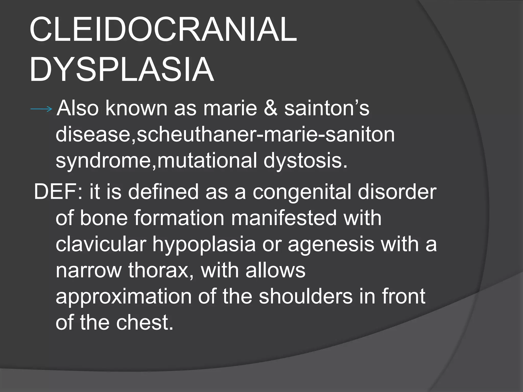 CLEIDOCRANIAL DYSPLASIA | PPTX
