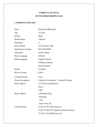nyembezi's_curriculum_vitae | DOC