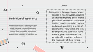 Brief overview of Consonance and Assonance | PPT