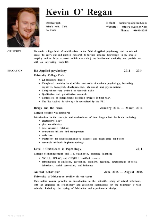 CV Kevin O Regan September 2015 Word docx | PDF