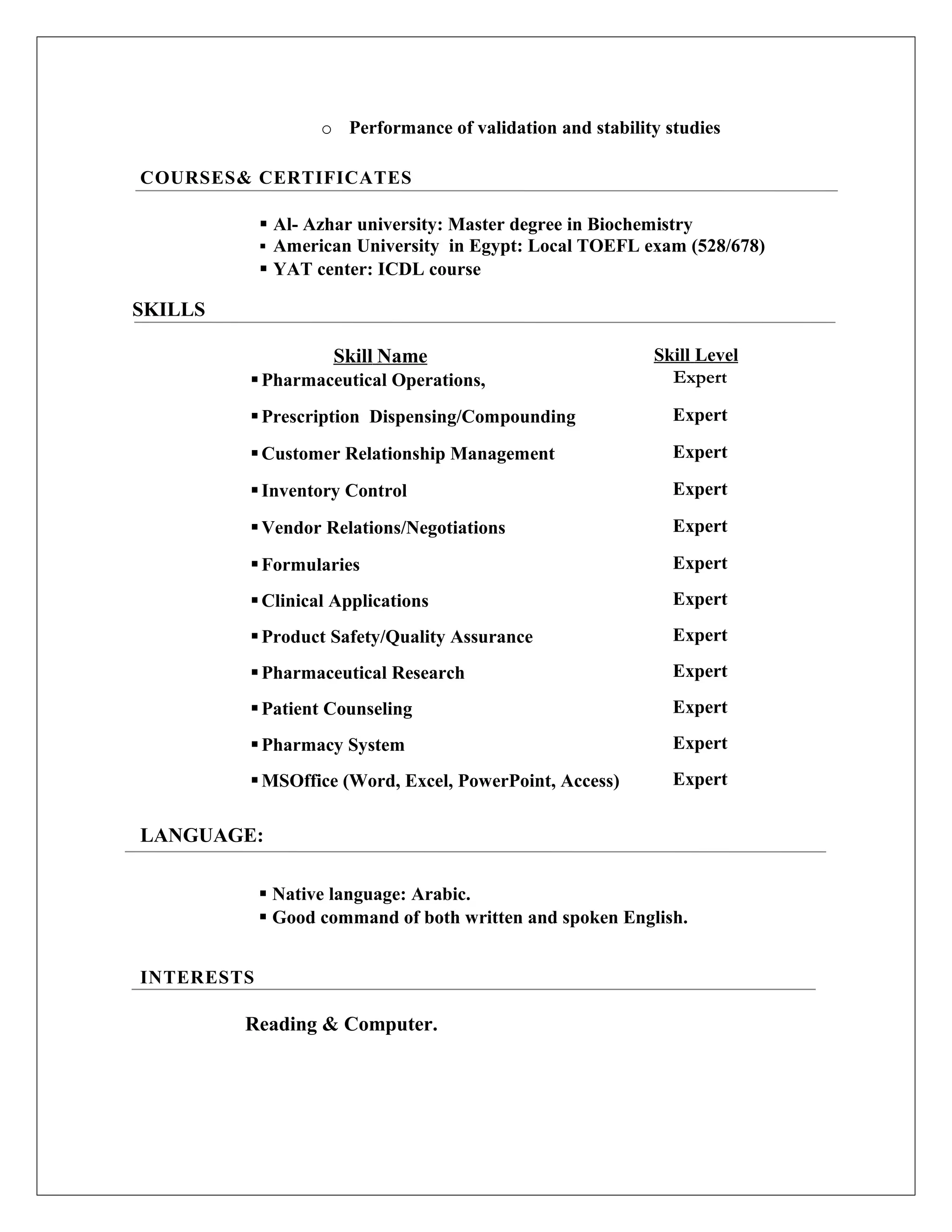 Pharmacist Eman Shaban - CV | DOC