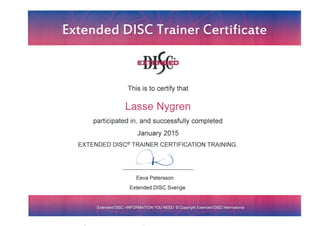 Extended DISC Trainer Certificate | PPT