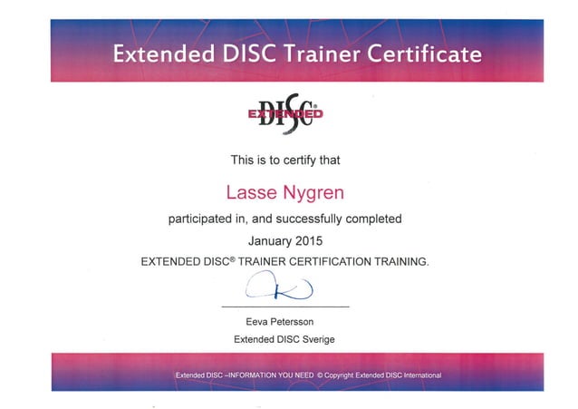 Extended DISC Trainer Certificate | PPT