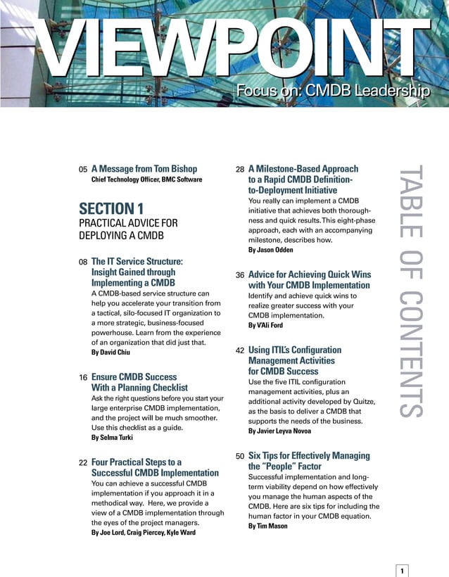 BMC_VIEWPOINT_II_Focus on CMDB | PDF | Databases | Computer Software and Applications