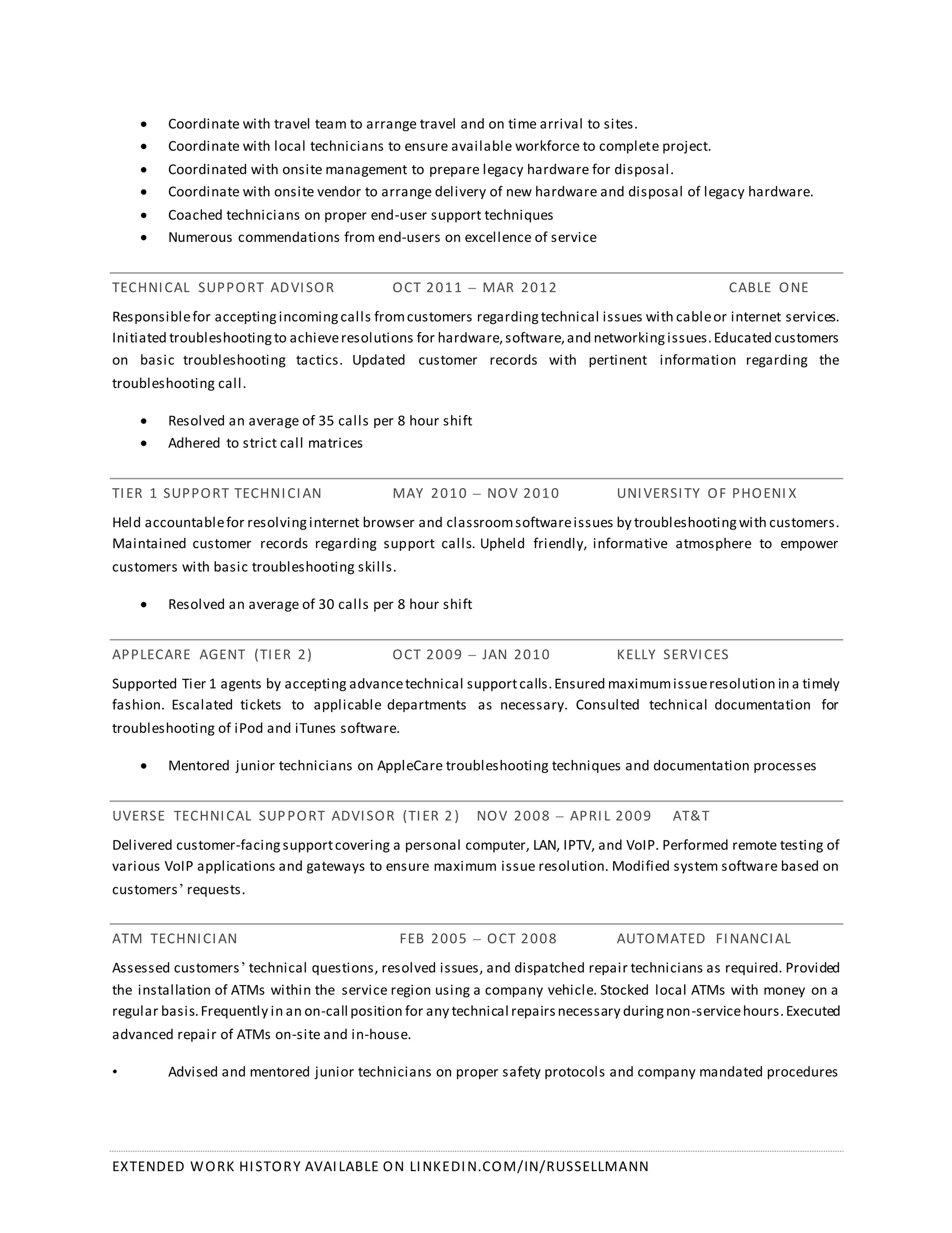 RussellMannResume | DOCX | IT and Internet Support | Internet