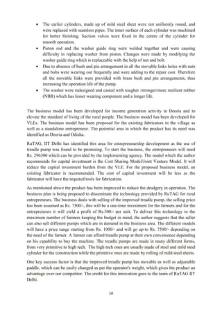 Business Plan IIT-D (RuTAG) Treadle Pump2 | PDF