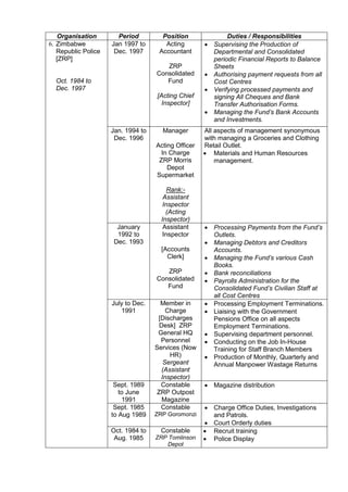 Michael Mangwende - CV - 2016 | PDF