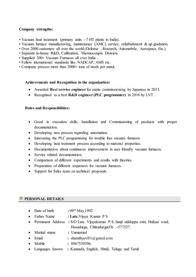 Sharath resume | PDF