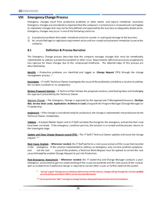 IT Change Management Process Guide & Standards v4.0 | DOCX