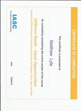 IASC Cert and Prevention of Harassment | PDF