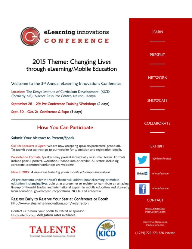 2015 eLearning Innovations Conference Poster v3 | PDF