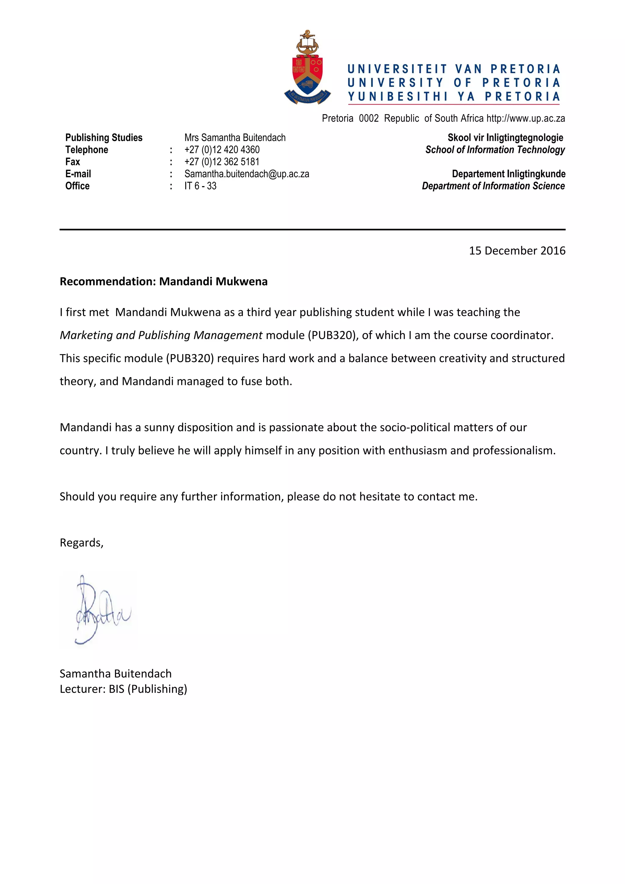 Reference Mandandi | DOC