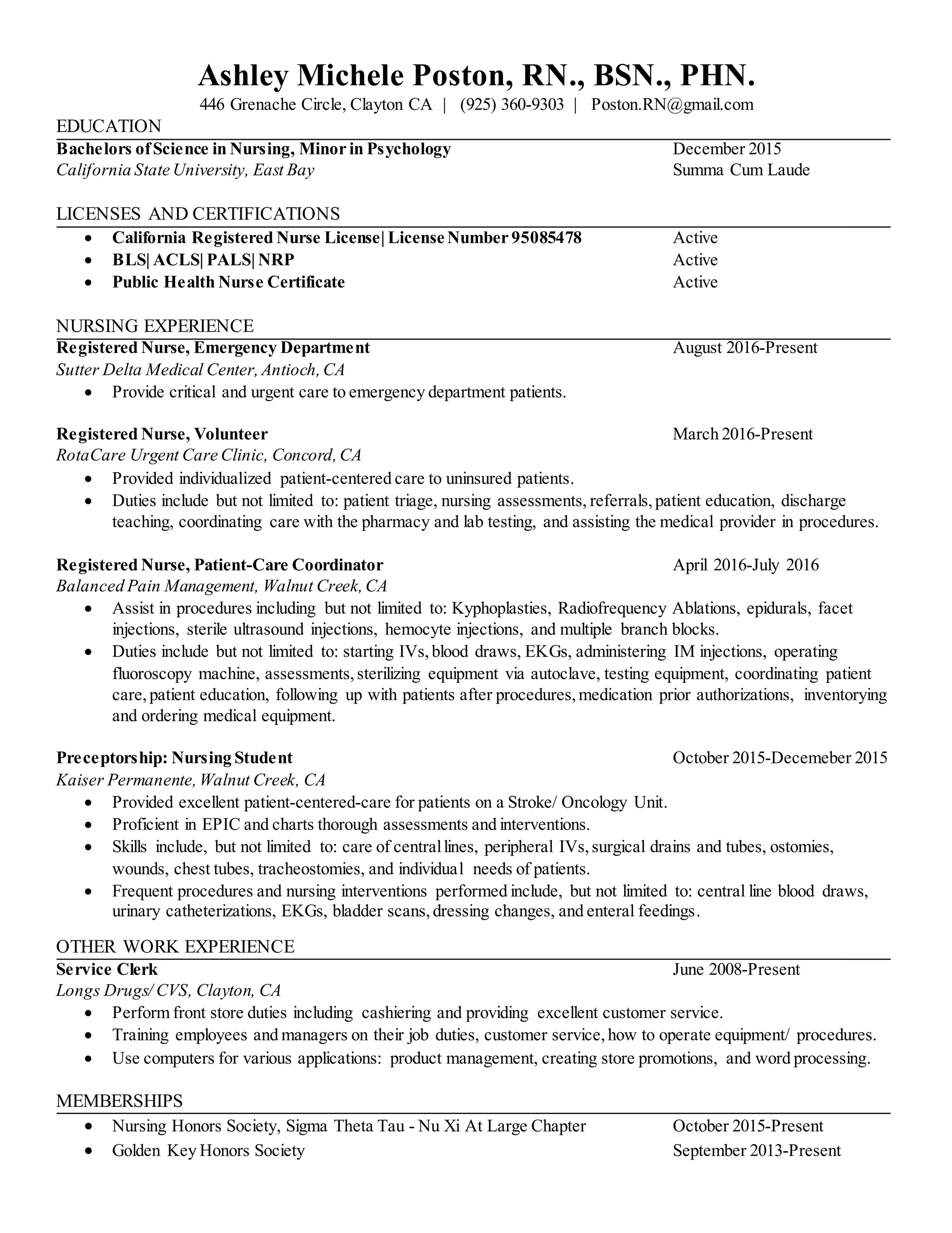 Ashley Michele Poston RN Resume | DOCX