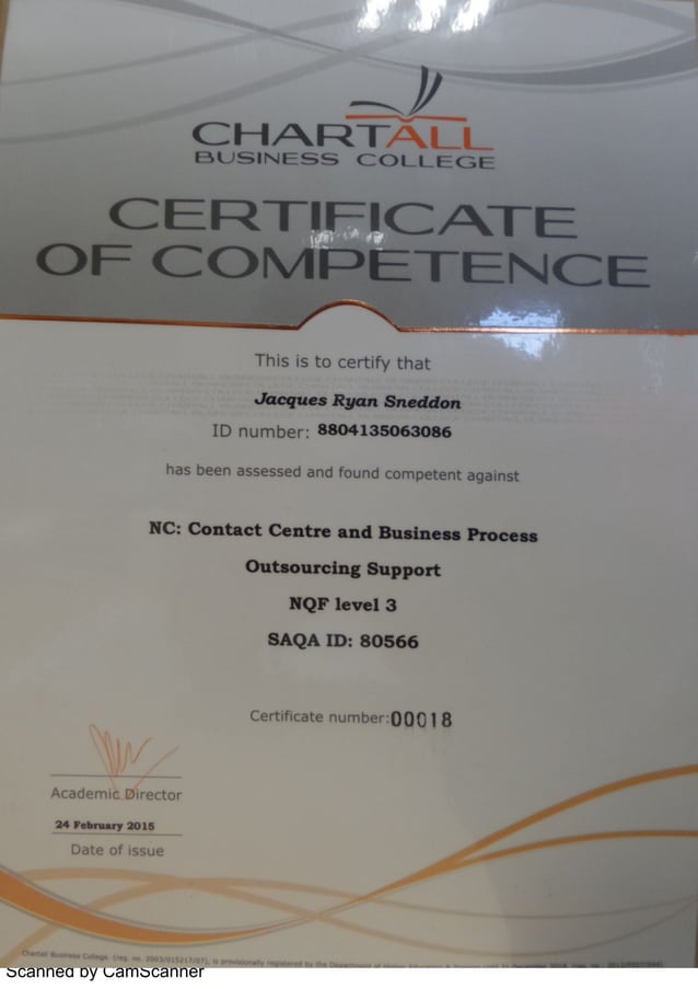 Call Centre Certificate | PDF