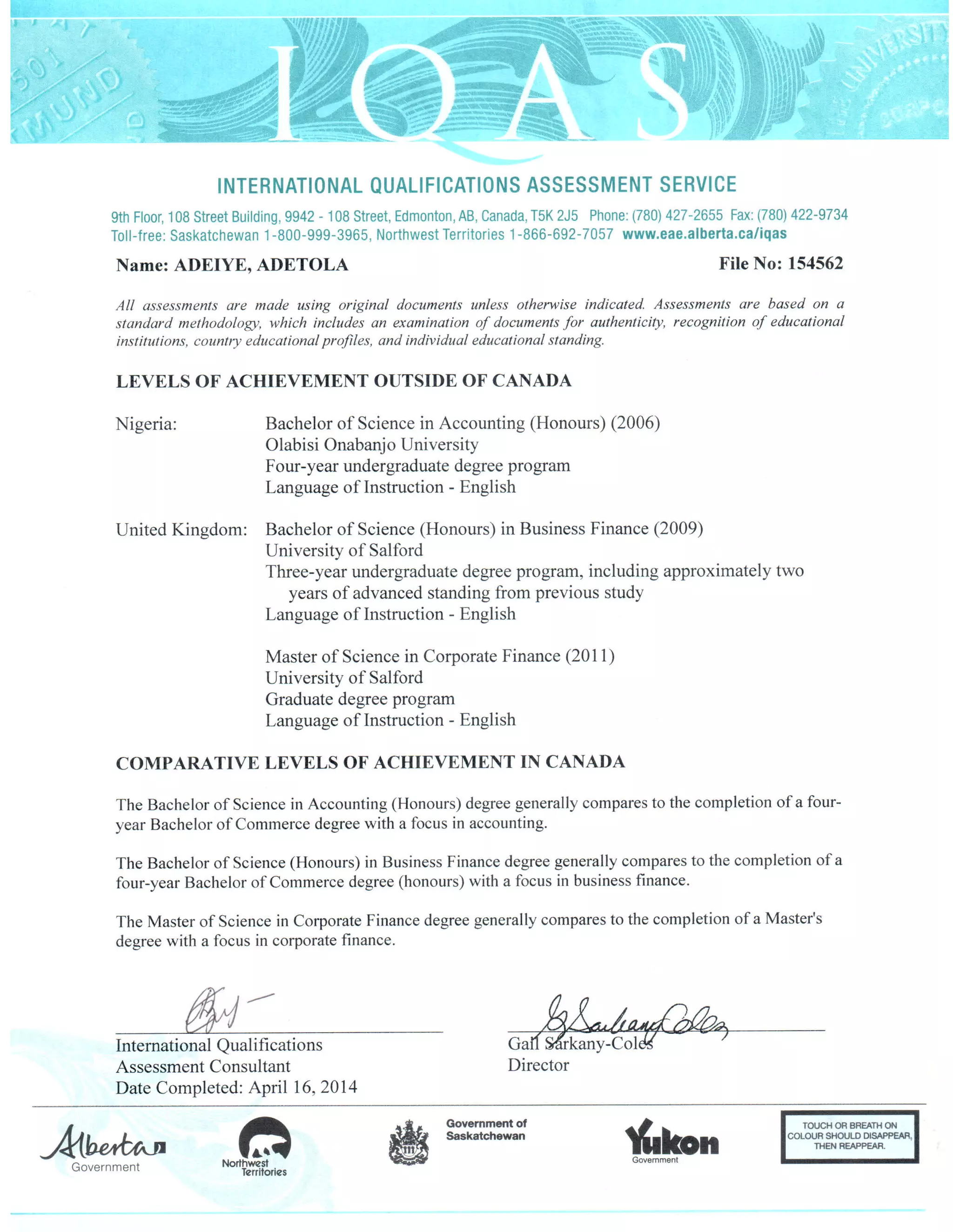 IQAS Assessment | PDF