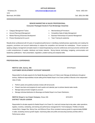 Arthur Brennan 1-4-16 Resume | DOC | Sales | Business