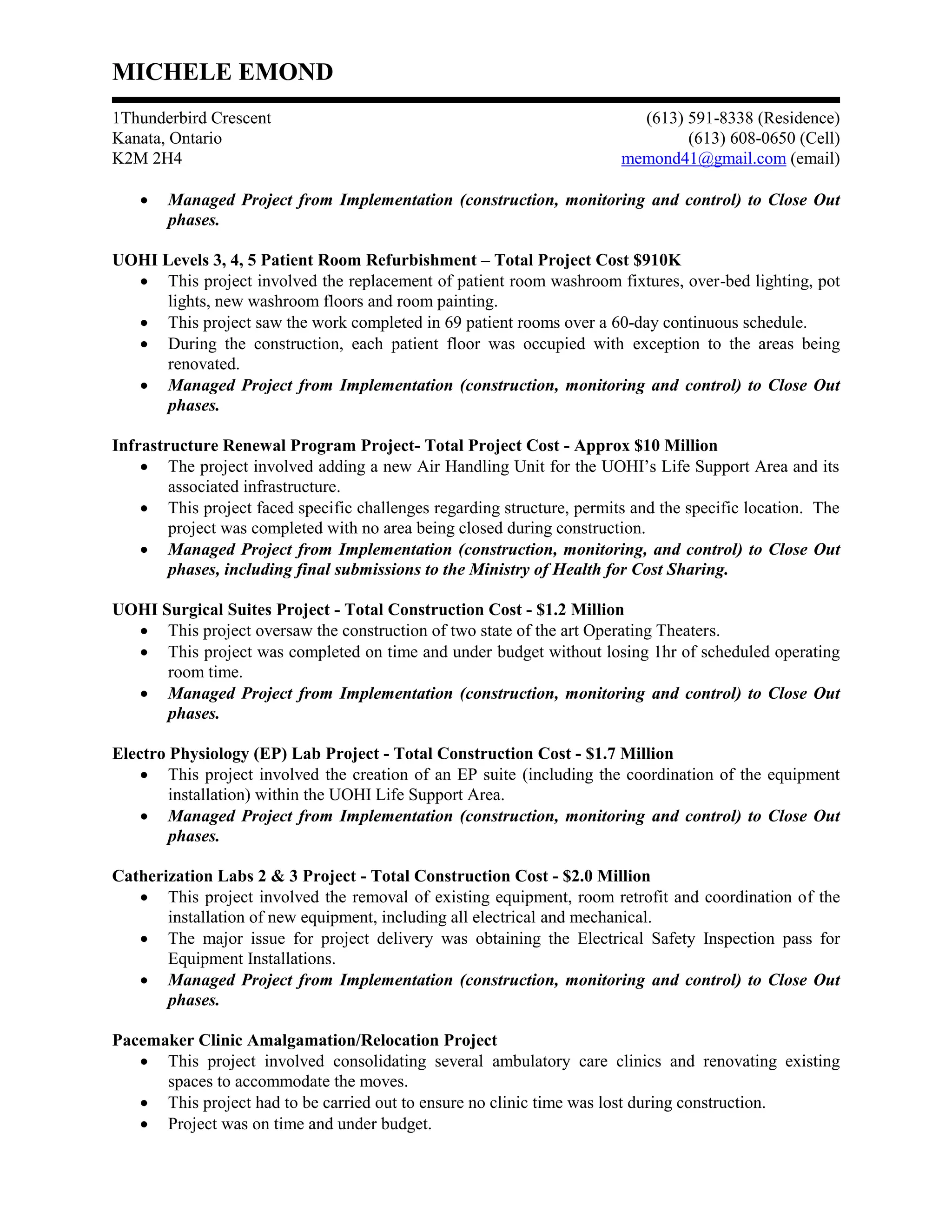 Resume - Michele Emond Mar 16 | PDF