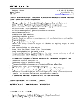 Resume - Michele Emond Mar 16 | PDF