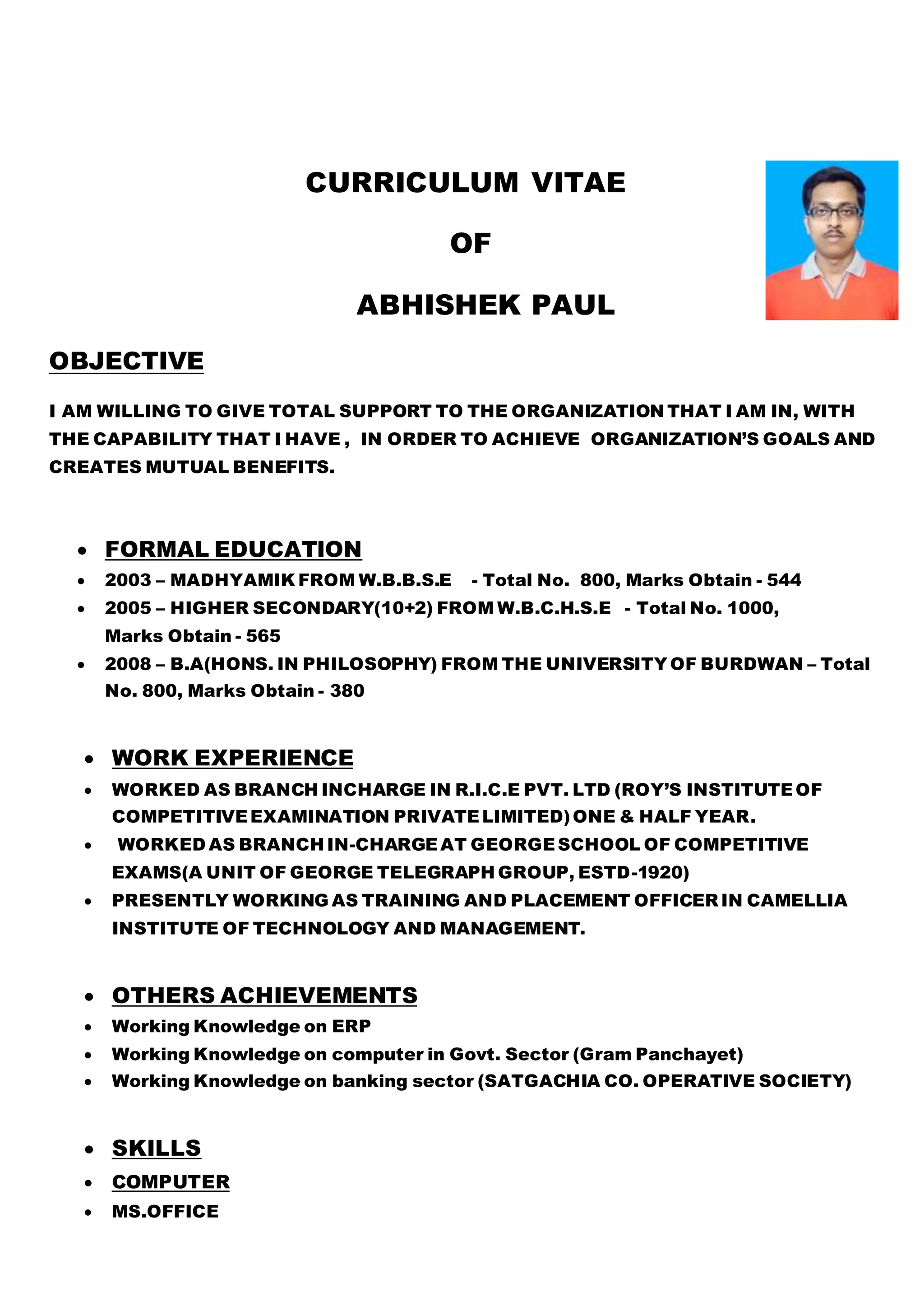 cv AP (1) | DOCX | Education