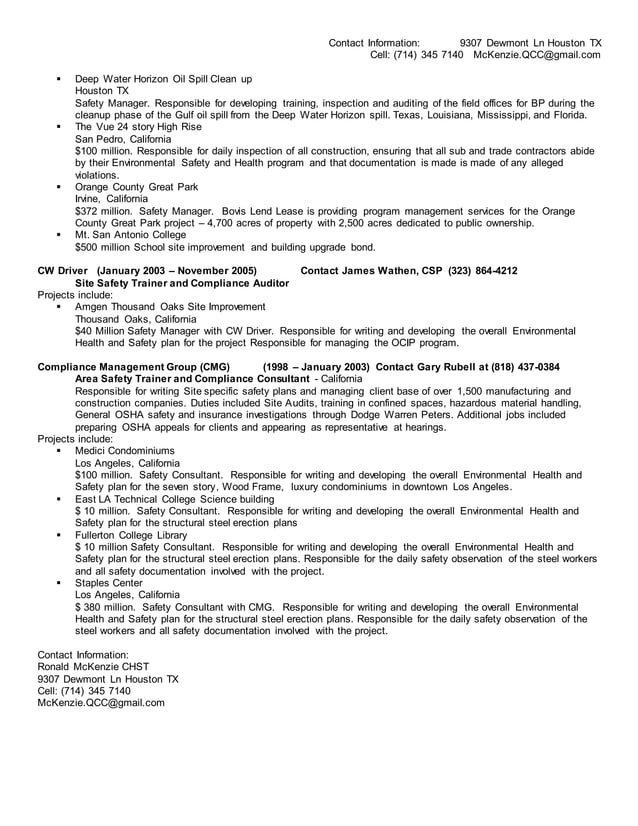 Ron McKenzie Resume | DOCX