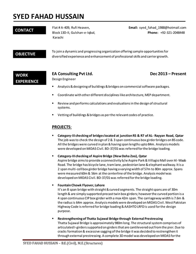 CV SYED FAHAD HUSSAIN | PDF CV SYED FAHAD HUSSAIN | PDF