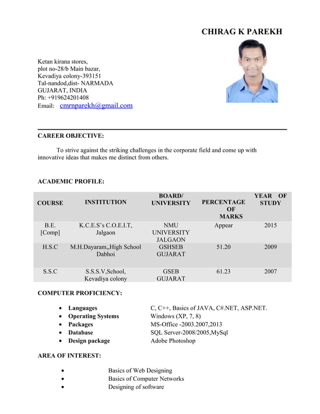 chirag resume | DOC