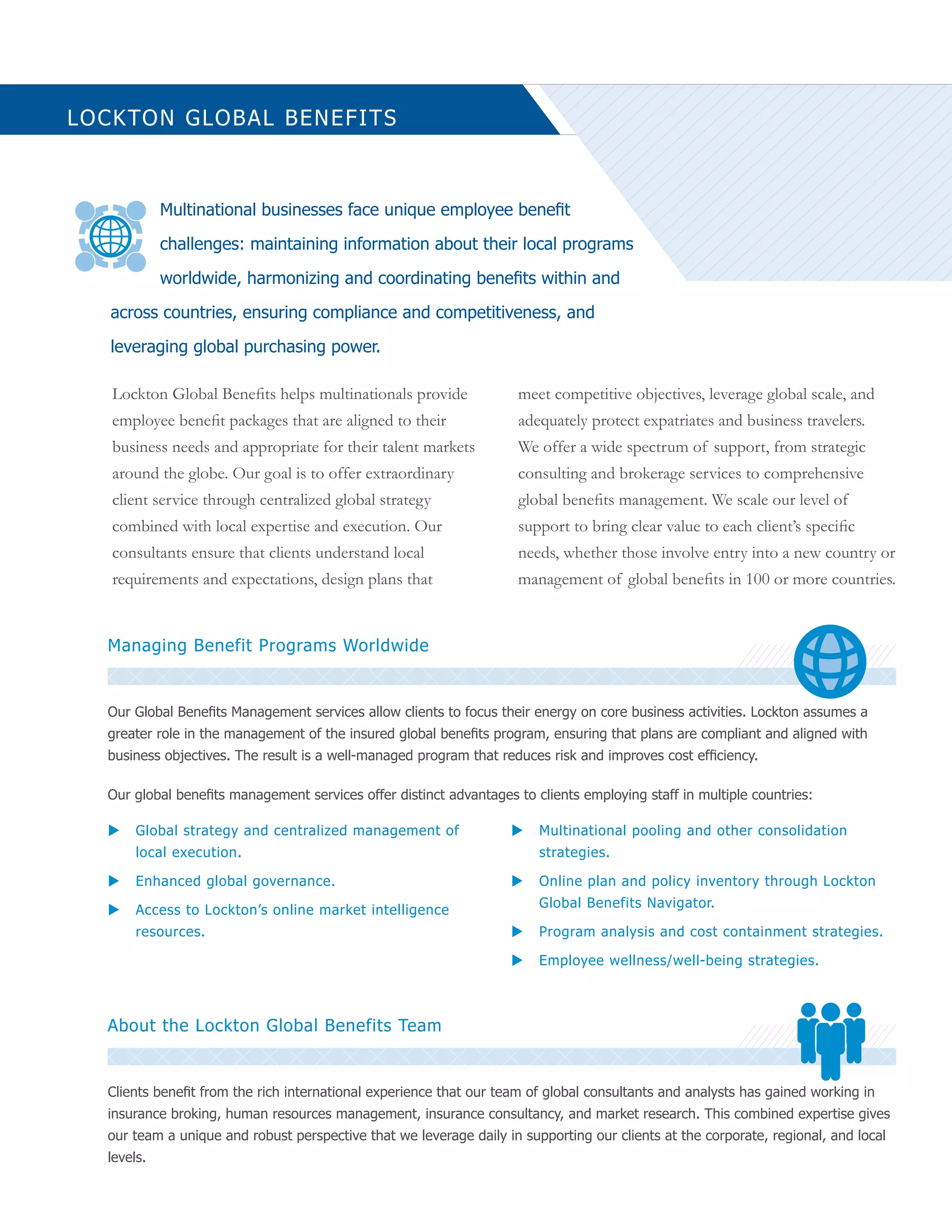2015-09 Lockton Global Benefits Practice brochure | PDF