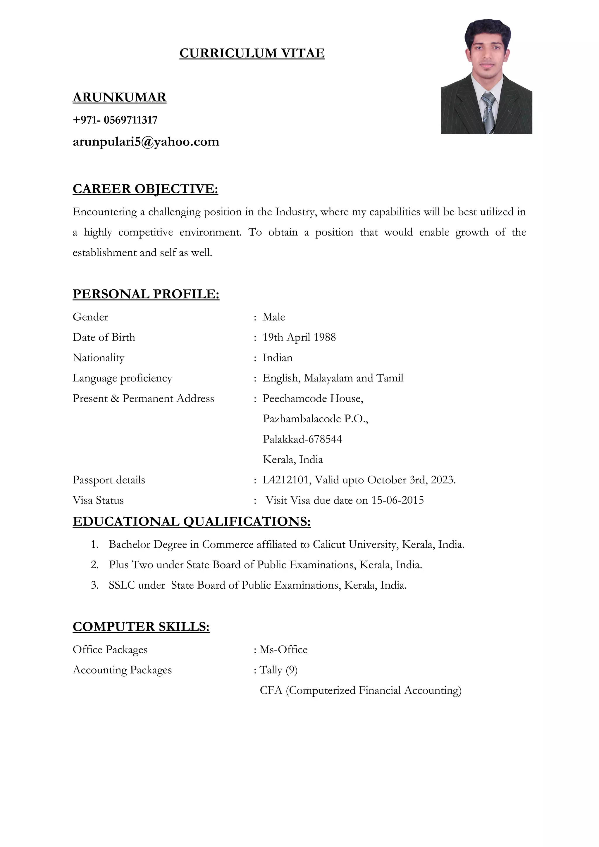 Arun resume | DOC