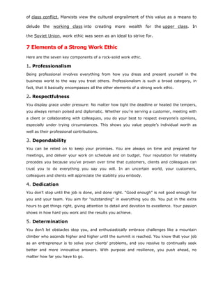 7 Elements of a Strong Work Ethic | DOC