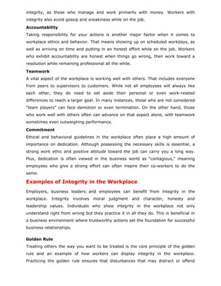 7 Elements of a Strong Work Ethic | DOC