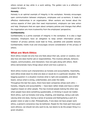 7 Elements of a Strong Work Ethic | DOC